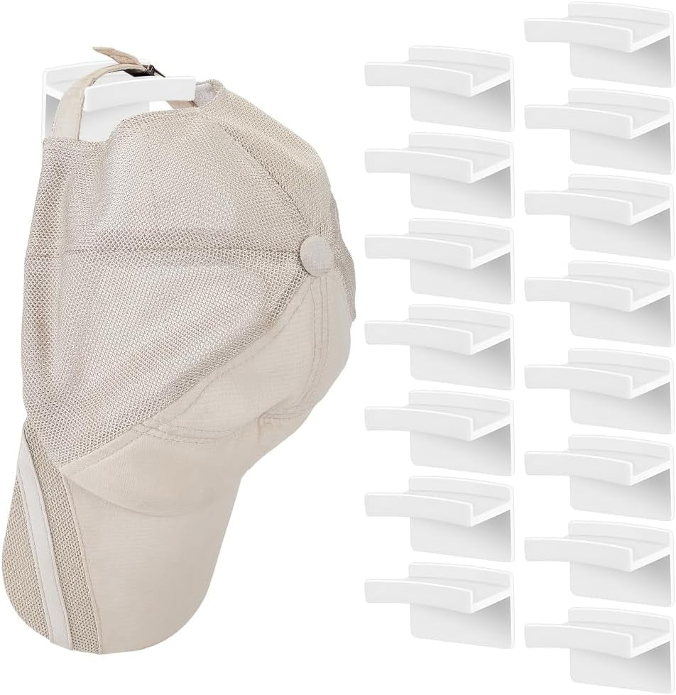 16 Pcs Adhesive Hat Hooks No Drilling Hat Hooks for Baseball Caps and ...