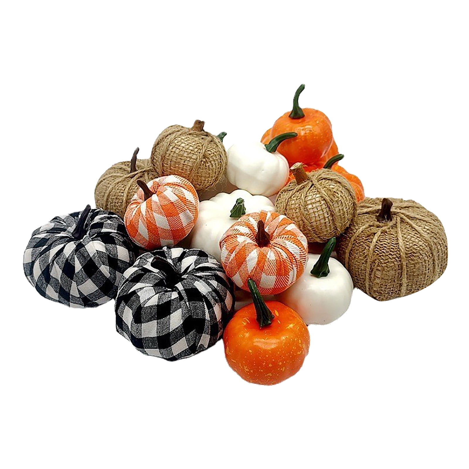 16 Pcs Assorted Mini Artificial Pumpkins Fall Harvest Pumpkins Foam ...