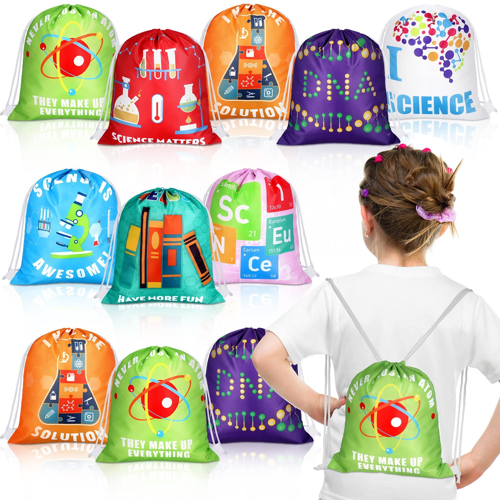 16 Pcs Back to School Science Gifts Bags Large Capacity Science Party ...