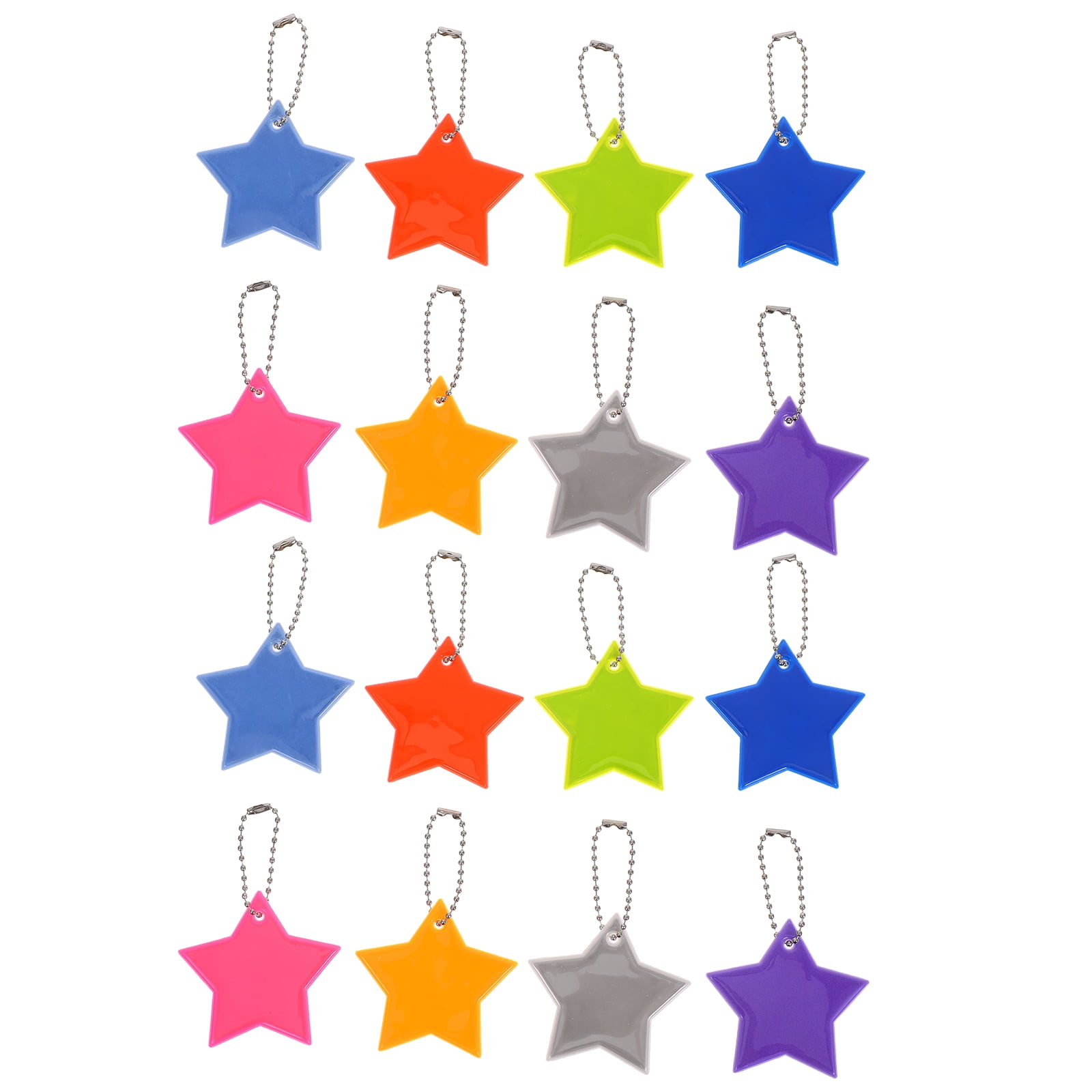 Reflective Star Pendant Keychain with Fluorescent Tags for Backpacks ...