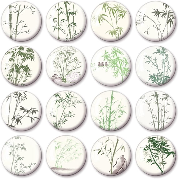 16 Pcs Bamboo Fridge Magnets Pattern Refrigerator Magnets Strong ...