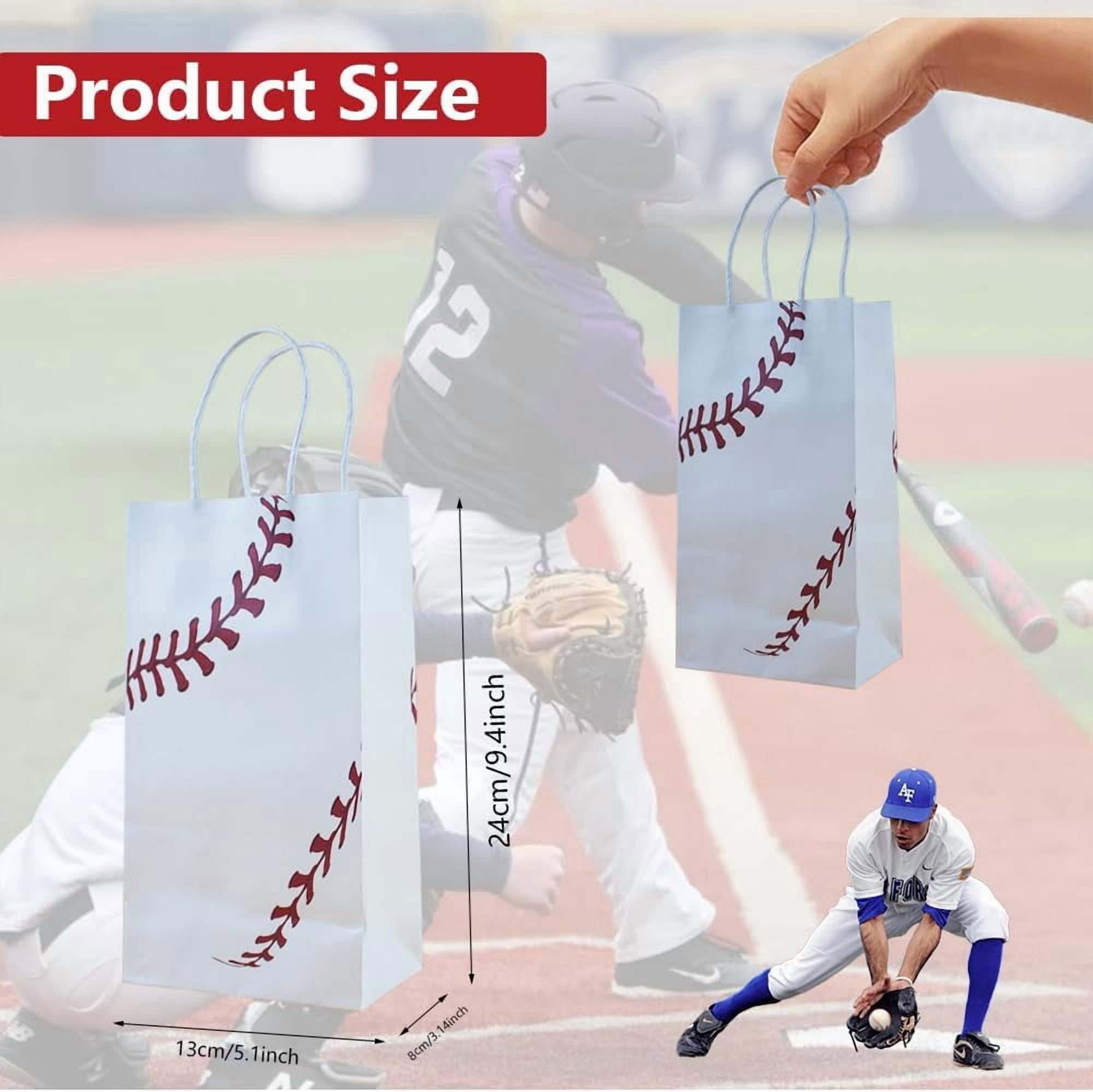 16 Pcs Baseball Gift Bags with Handles Baseball Party Favor Bags ...