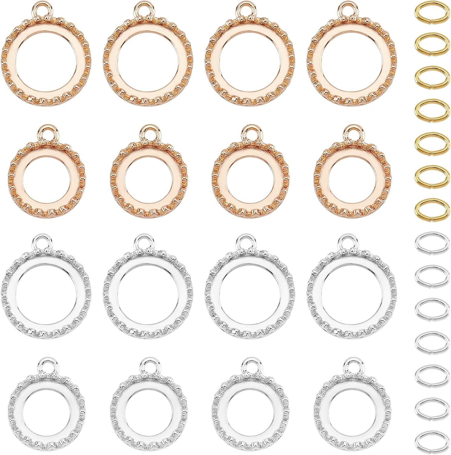 16 Pcs Blank Pendants Charms Brass Pendants Bezel Blank Trays Flat ...