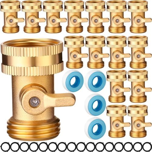 16 Pcs Brass Garden Hose Shut Off Valve, Heavy Duty 3/4 Inch Brass ...