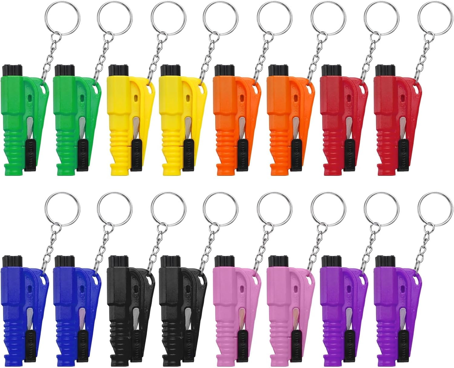 16 Pcs Car Window Breaker Keychain 3-in-1 Emergency Escape Tool Glass ...