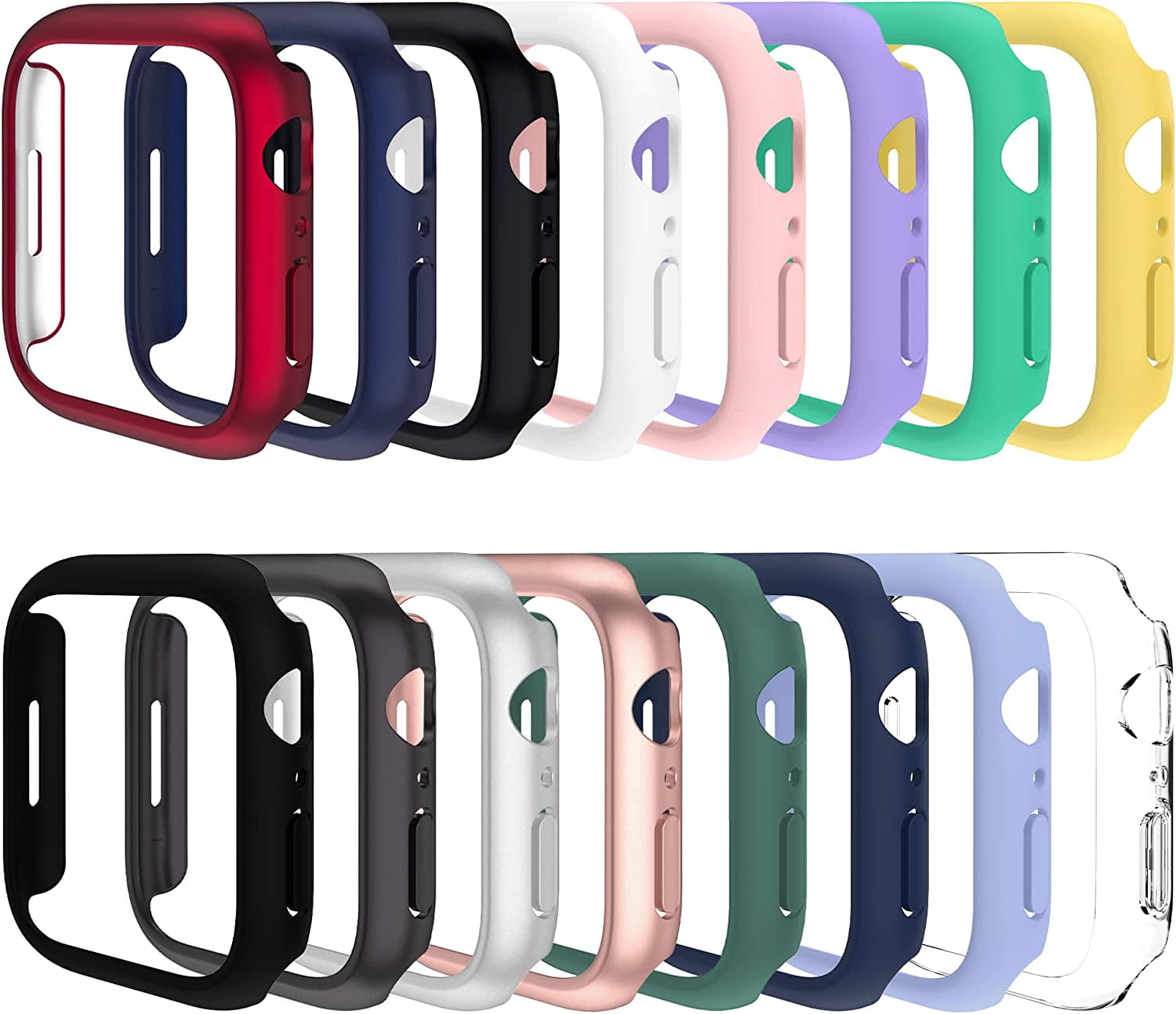 16 Pcs Case for Apple Watch Series 8/7 41mm, Hard PC Protective Case ...