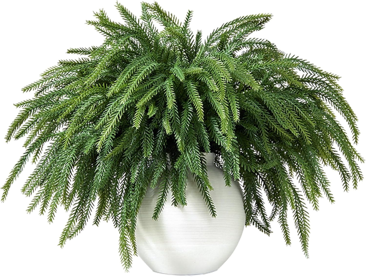 16 Pcs Christmas Norfolk Pine Branches,19" Real Touch Artificial Faux ...