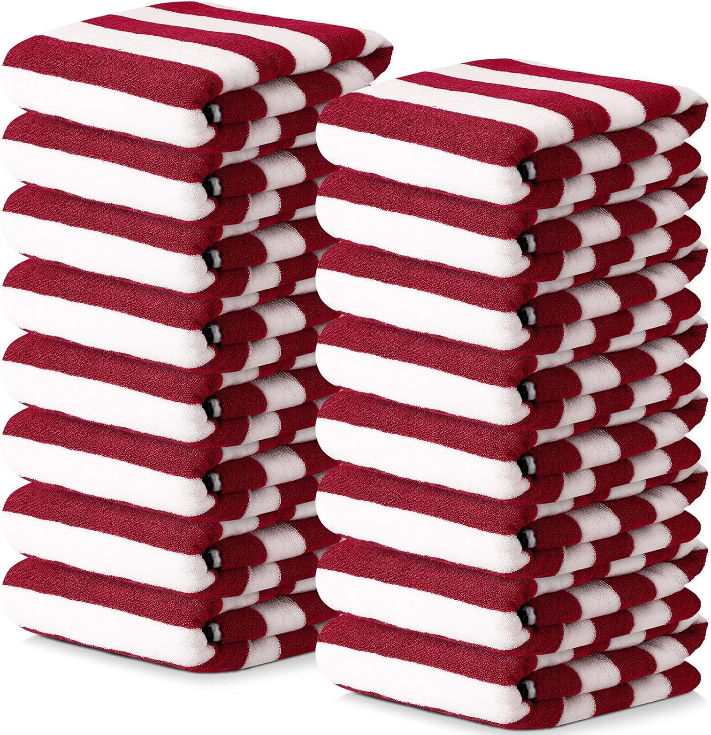 16 Pcs Cotton Pool Beach Towels 30 x 70 Inch Cabana Stripe Oversized ...