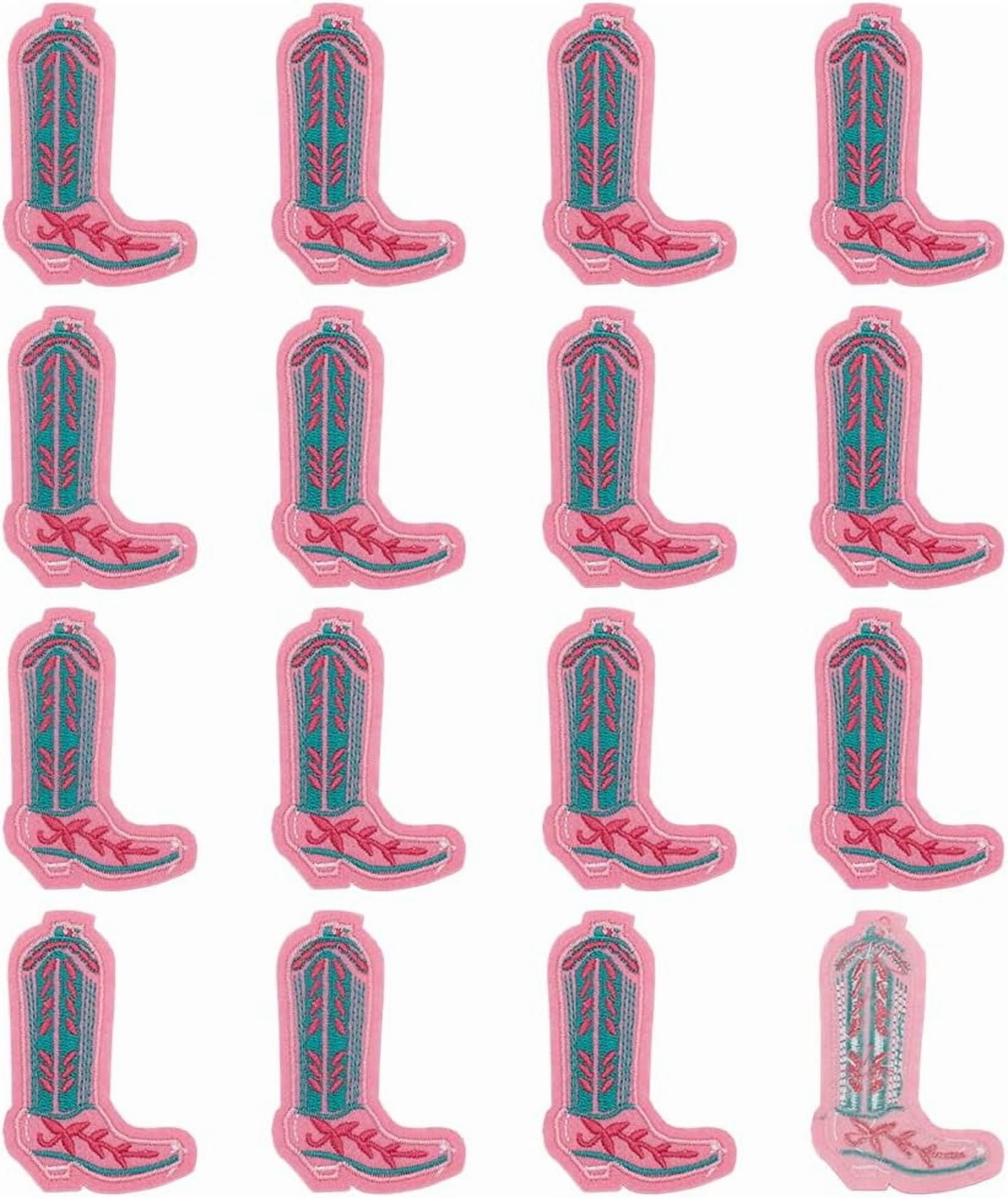 16 Pcs Cowgirl Boot Cloth Patch 3.1x1.9inch Computerized Embroidery ...