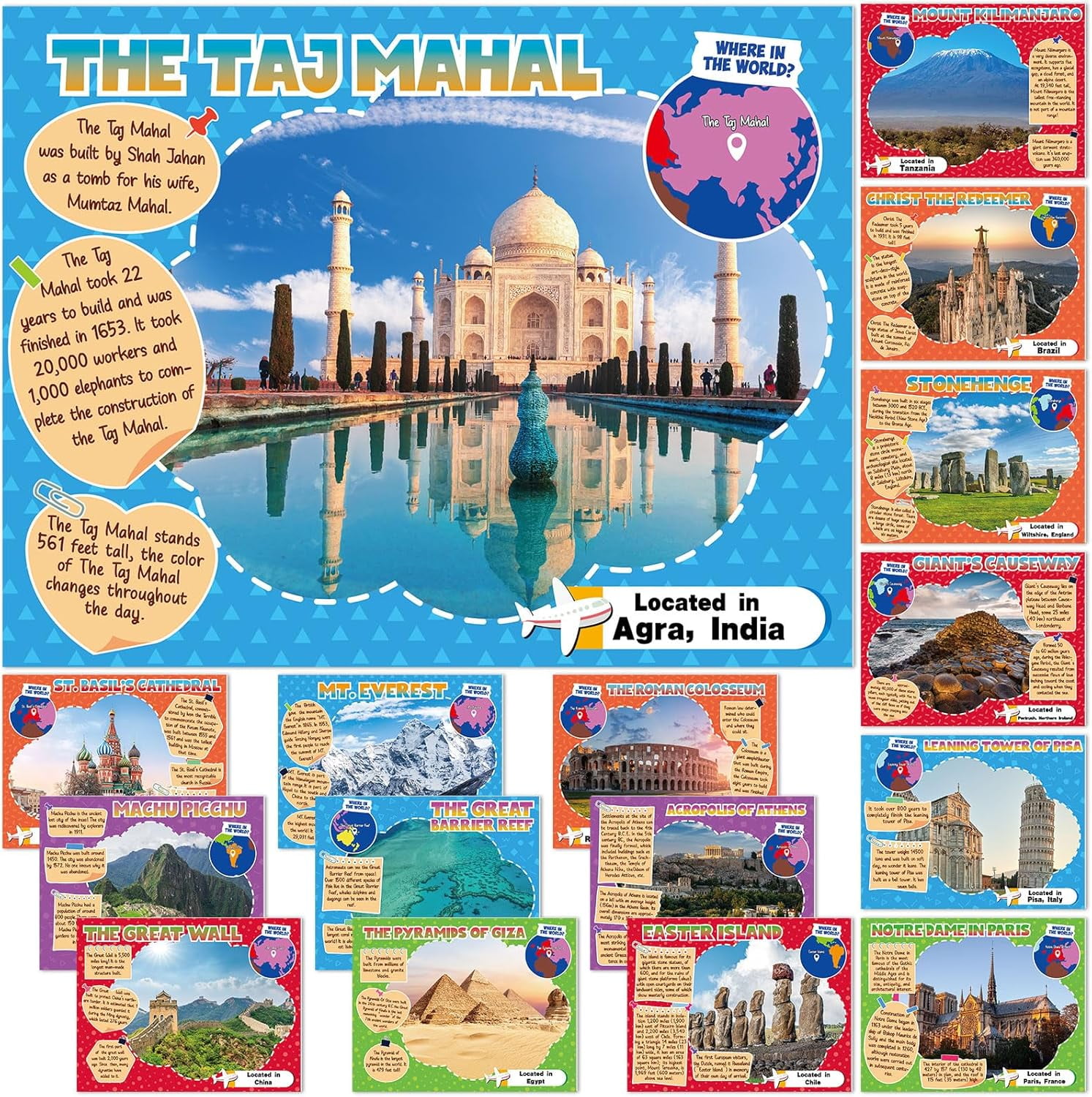 16 Pcs Cultures Around the World Posters Social Studies Classroom ...