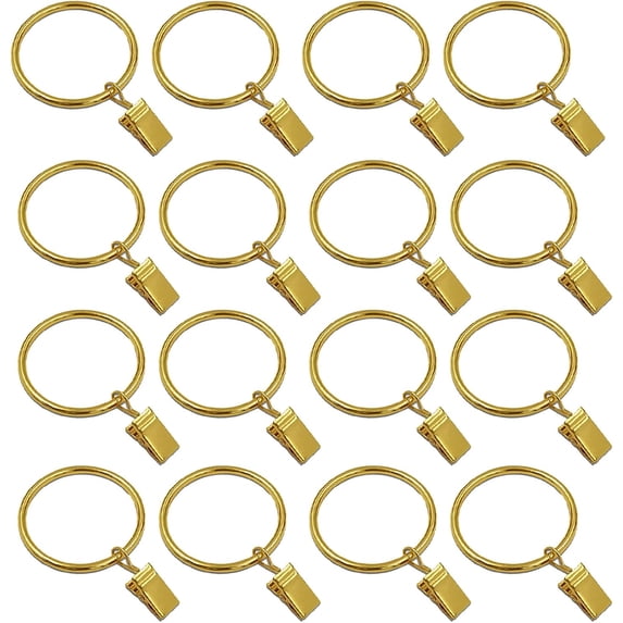 16 Pcs Curtain Rings with Clips, Window Clip Rings Curtain Hooks ...