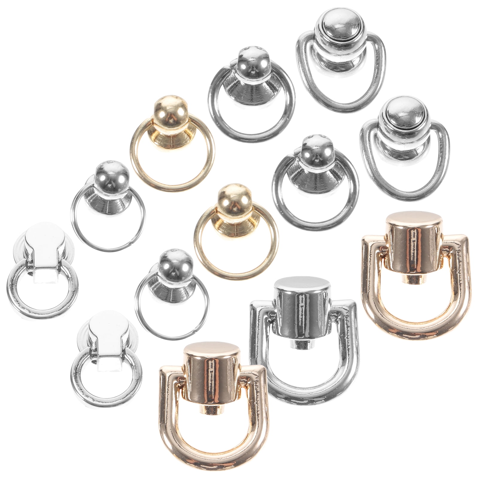 16 Pcs D Ring for Wallet Leather Purse Hardware Tote Bag Case Rivet ...