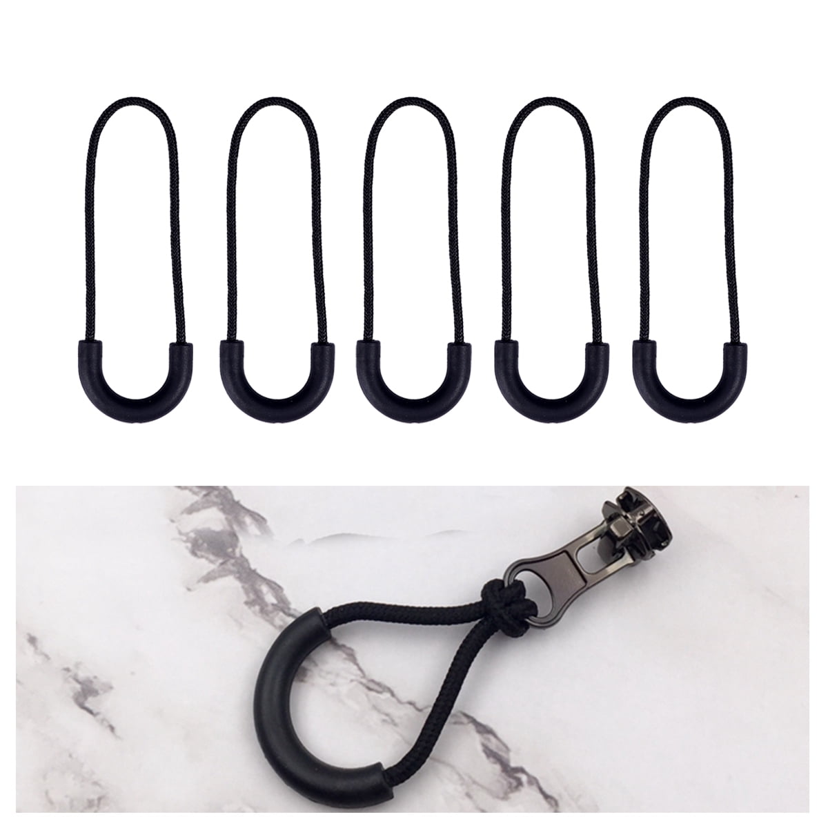 16 Pcs Replacement Fastener Injection Molding Zip Puller Black ...