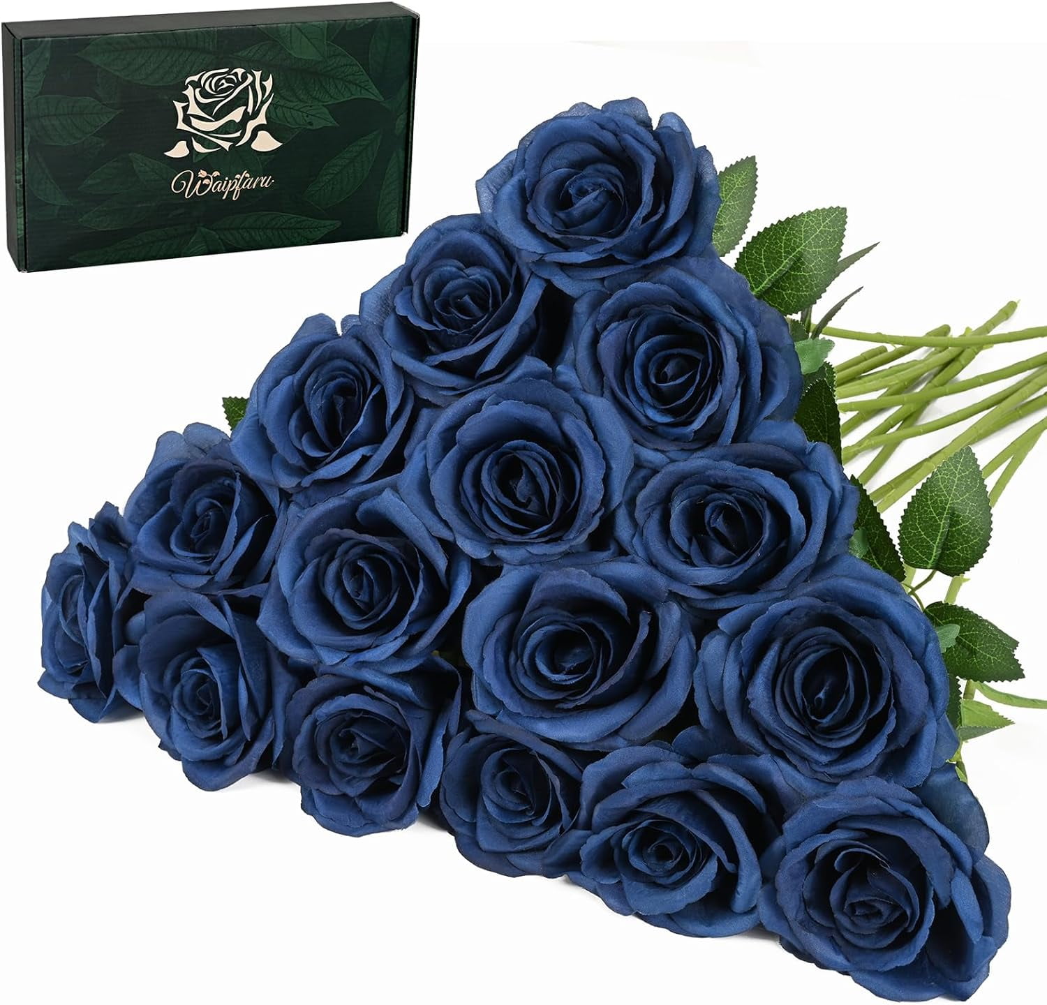 16 Pcs Fake Gold Roses Artificial Flowers with Long Stems, Rose Bouquet ...