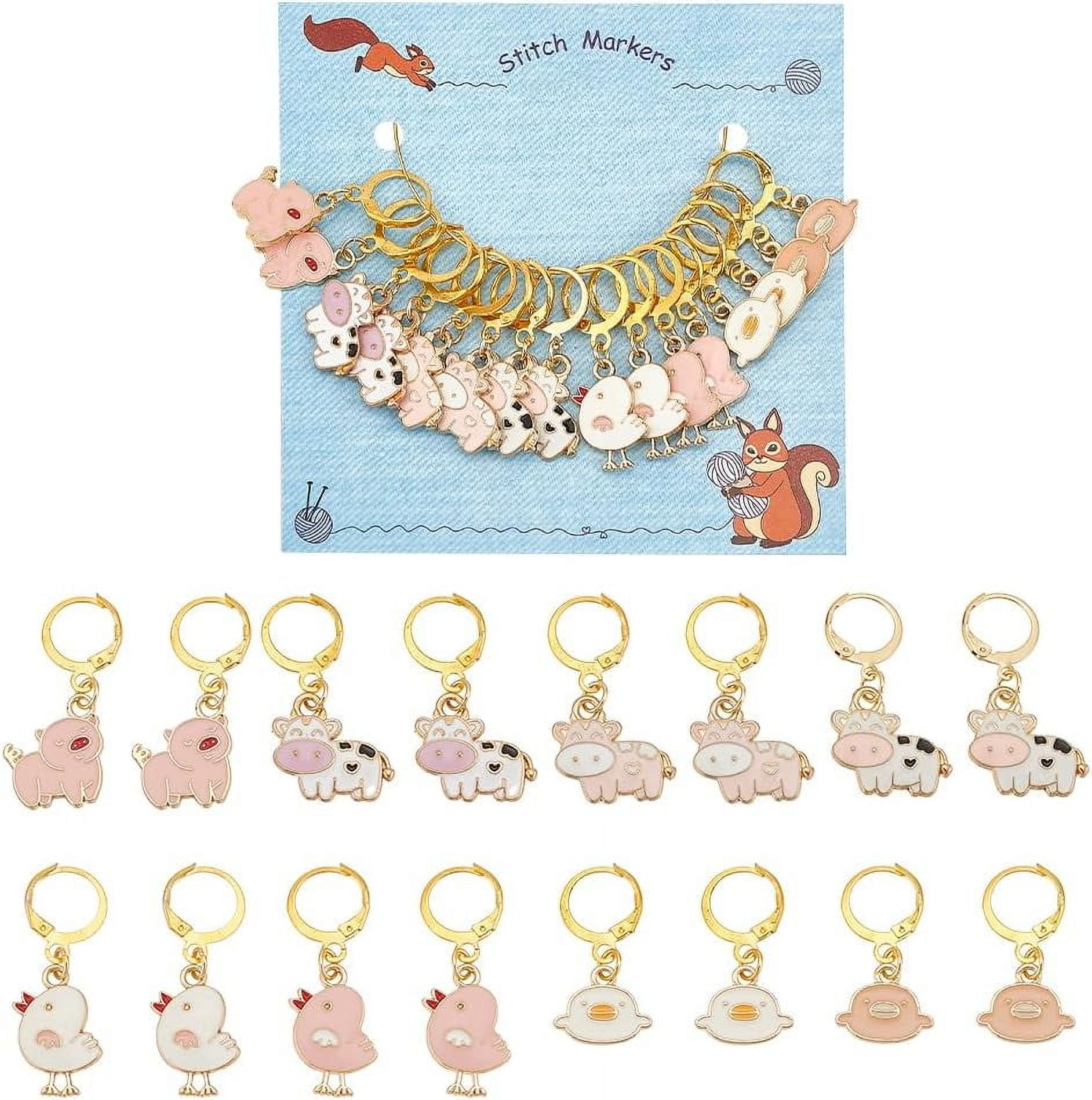 16 Pcs Farm Animal Stitch Markers Pig/Chick/Duck/Cow Stitch Marker ...