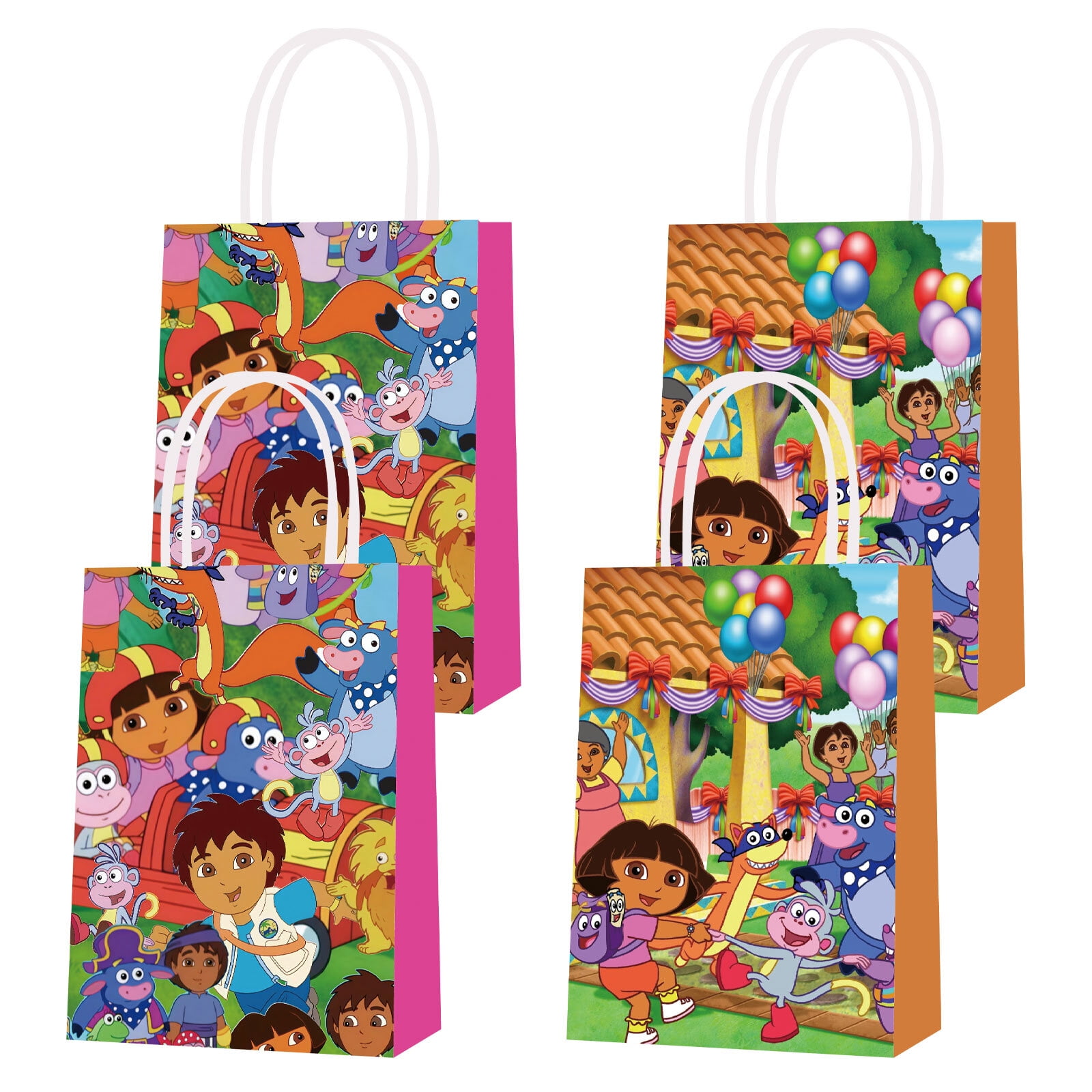 16 Pcs For Dora the Explorer Cartoon-Themed Party Favor Bags – 2 Styles ...