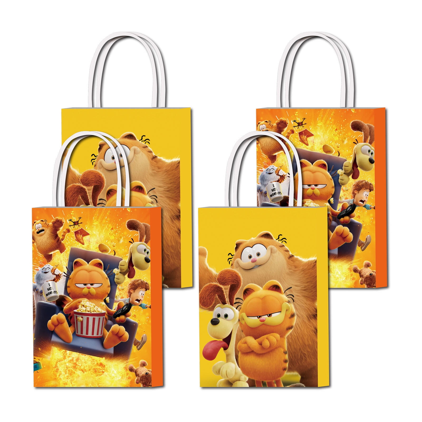 16 Pcs For Garfield-Themed Party Favor Bags – 8 Styles with Handles ...