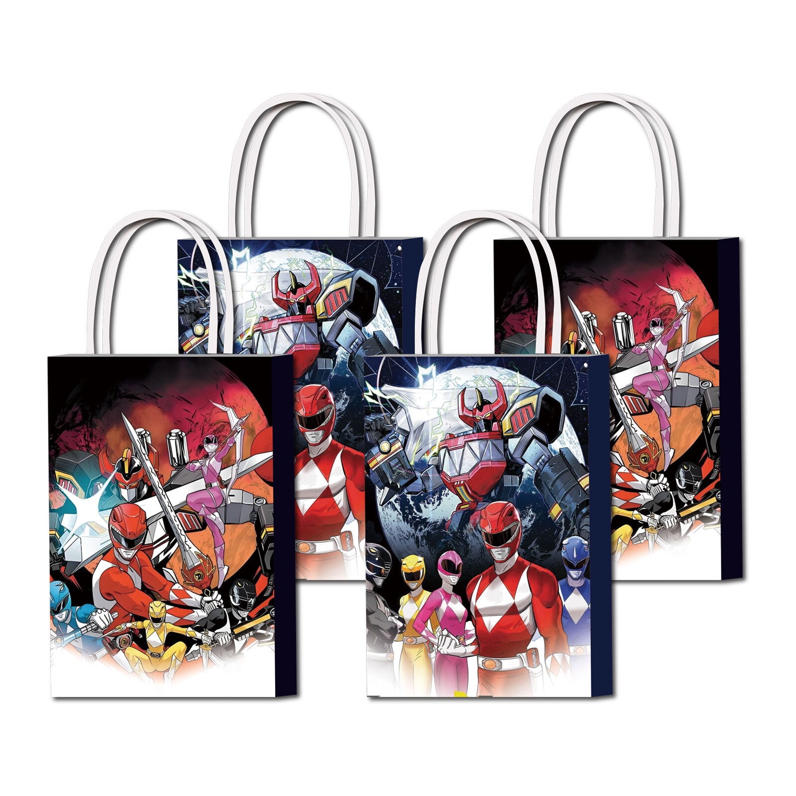 16 Pcs For Mighty Morphin Party Favor Bags – 2 Styles with Handles ...