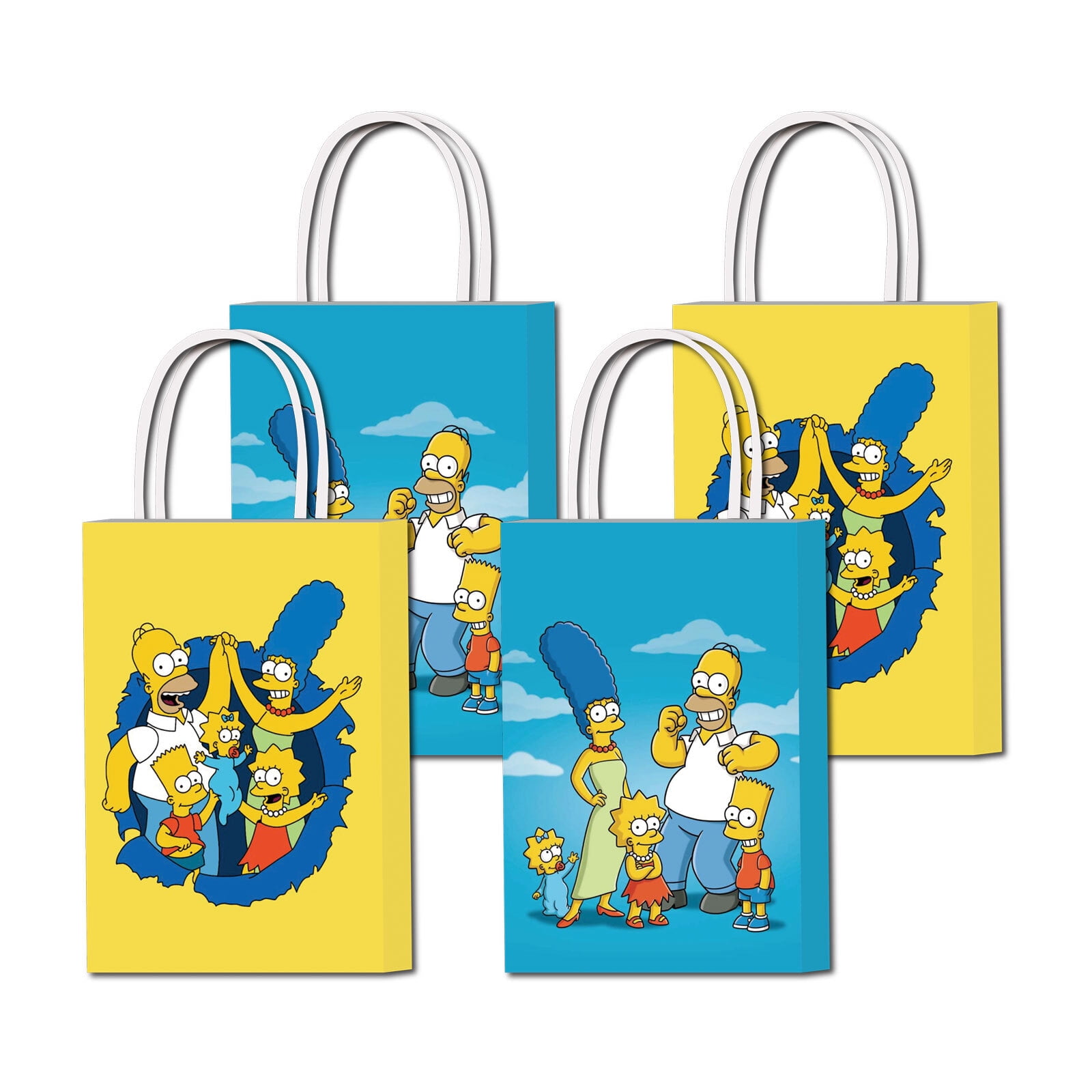 16 Pcs For Simpsons-Themed Party Favor Bags – 8 Styles with Handles ...