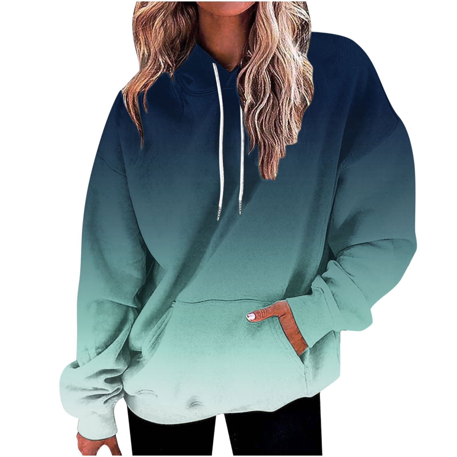 2024 New Zip Up Hoodie Women on Clearance Women's Winter Gradient ...