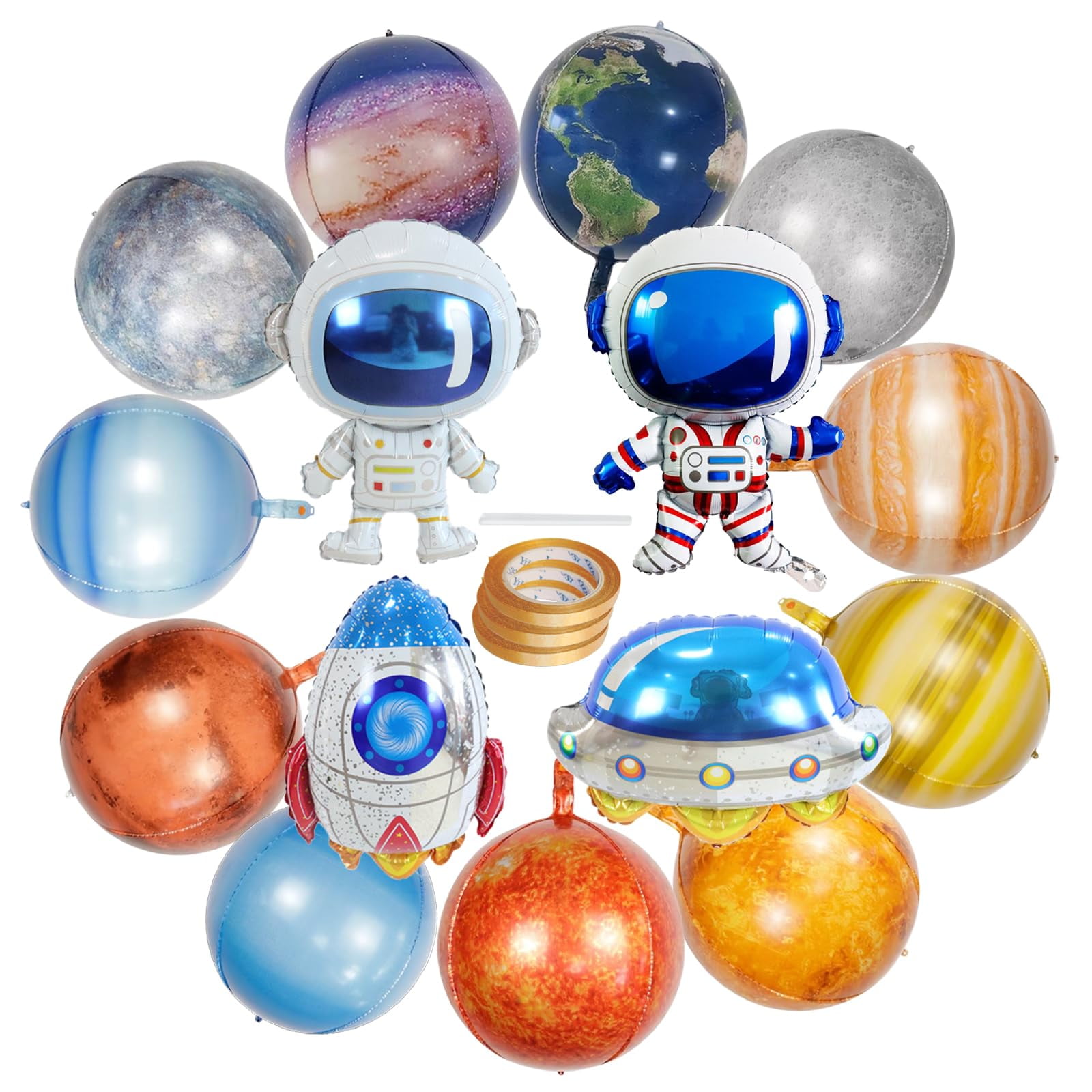 16 Pcs Galaxy Space Balloons, Outer AIS1 Space Themed Party Decorations ...