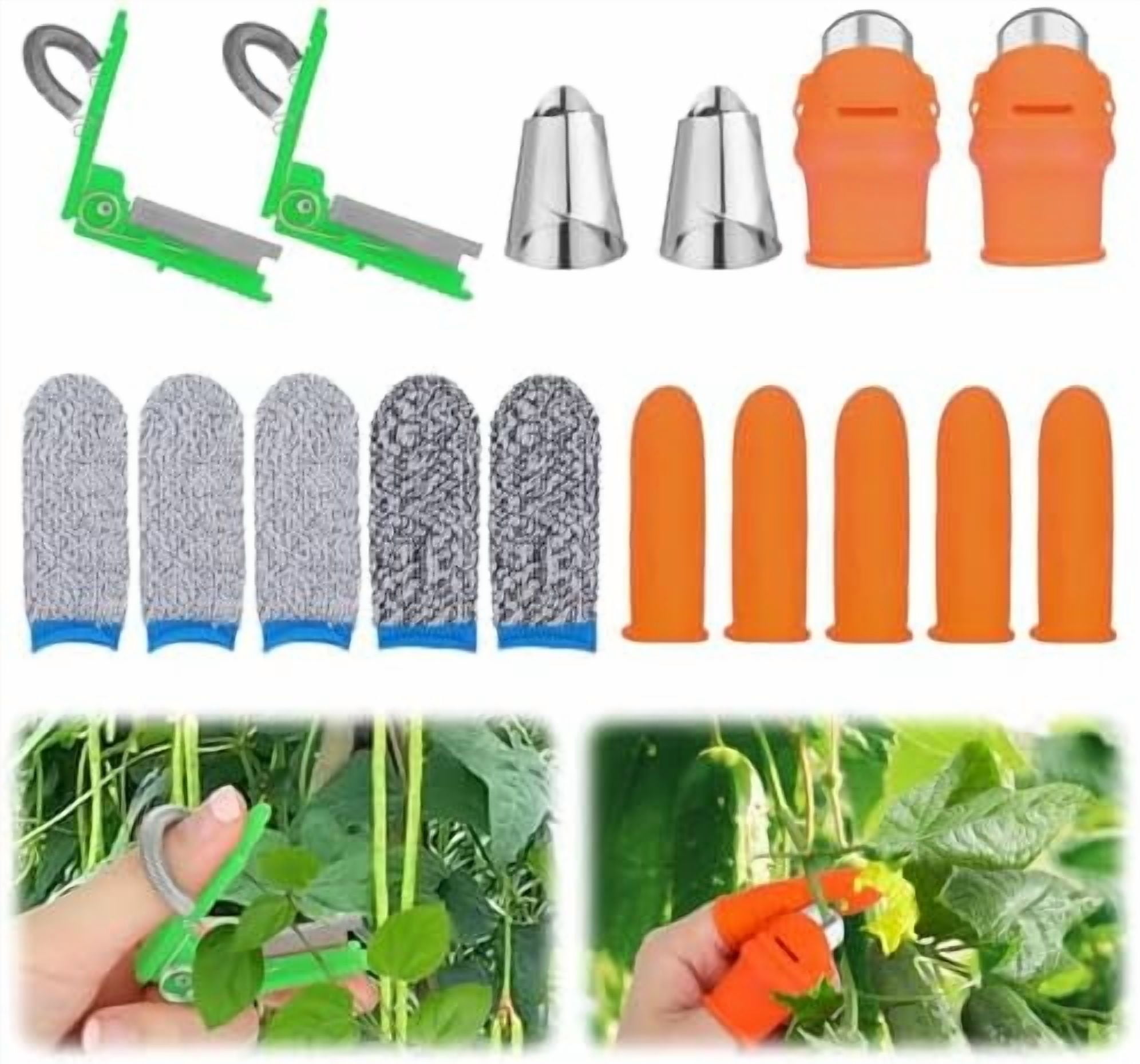 16 Pcs Gardening Thumb Knife Cutter Harvesting Tool Silicone Finger ...