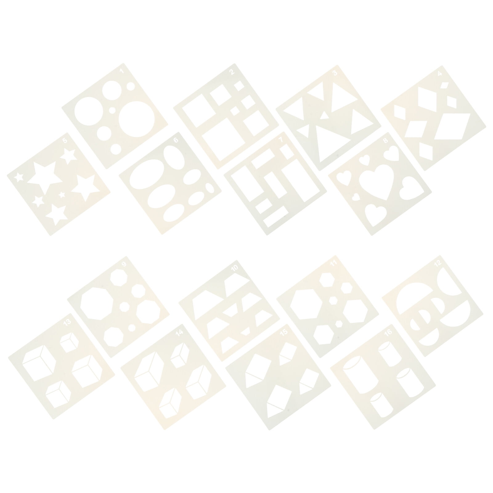 16 Pcs Graphic Painting Template Stencil Templates Star Drawing Tracing ...