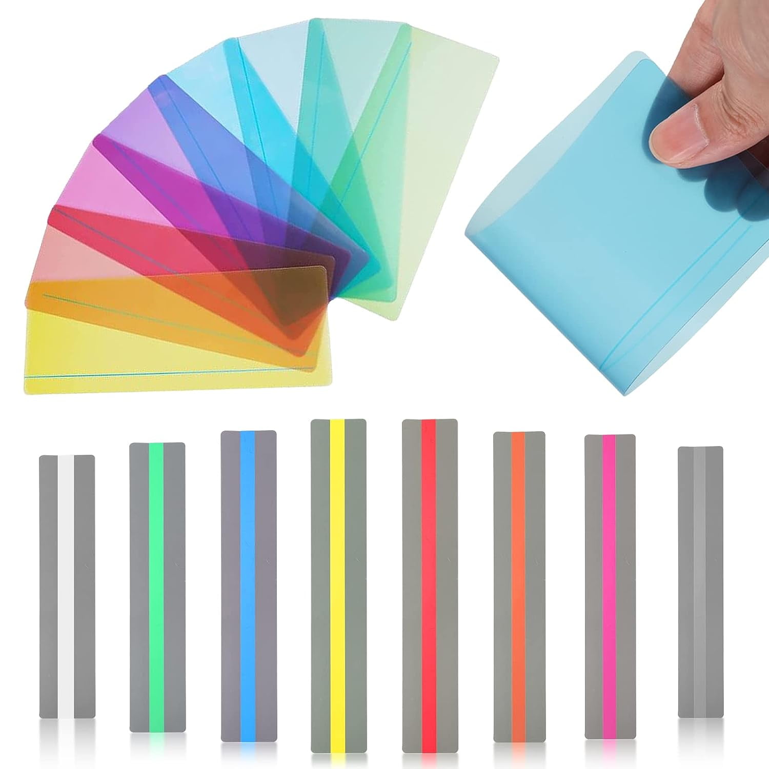 16 Pcs Guided Reading Highlight Strips Dyslexia Overlays Aids for ...