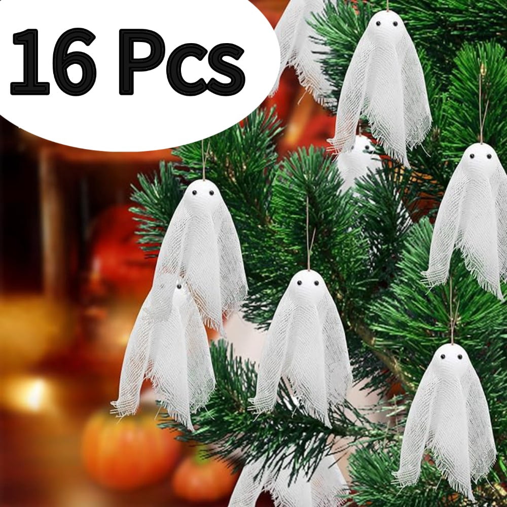 16 Pcs Halloween Ghost Hanging Ornaments, 3.5 Inch Hanging Ghosts ...