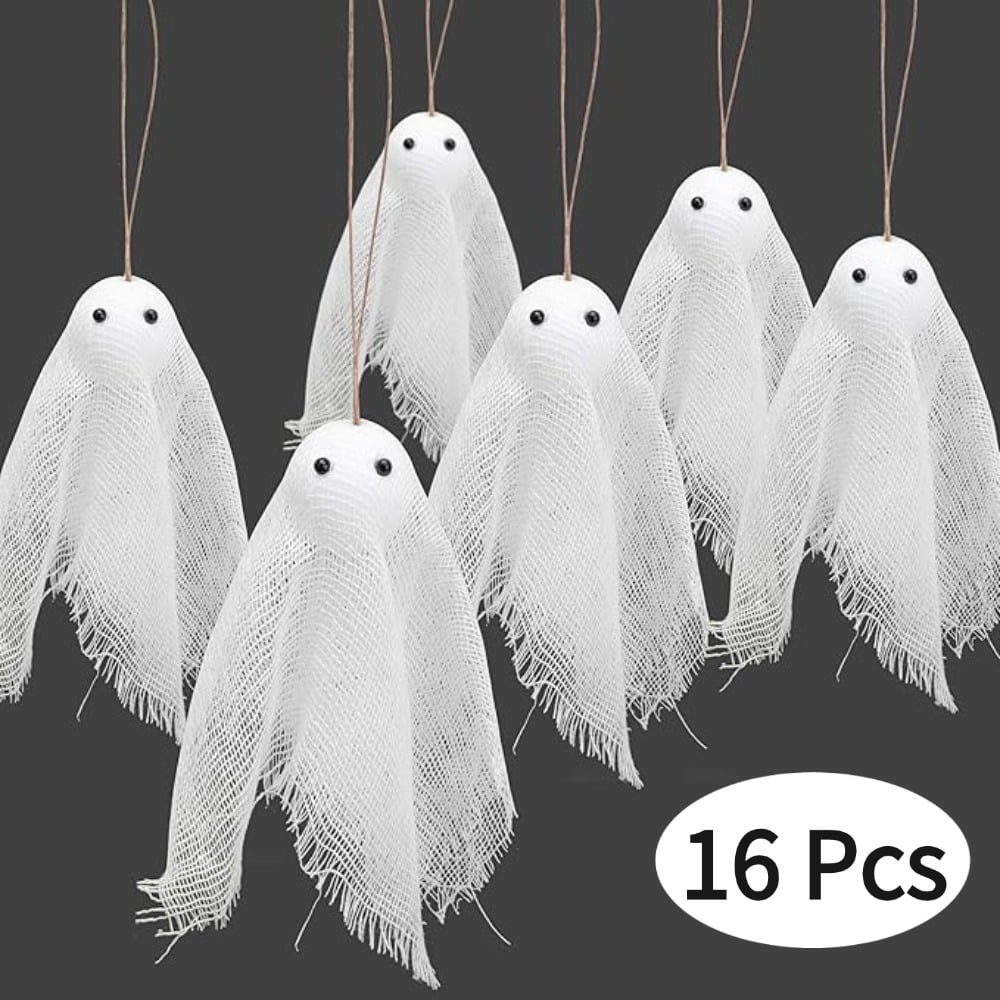 16 Pcs Halloween Ghost Hanging Ornaments, 3.5 Inch Tree Ornaments ...