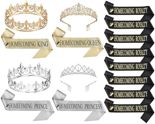 16 Pcs Halloween Homecoming King and Queen Prince Princess Crown ...