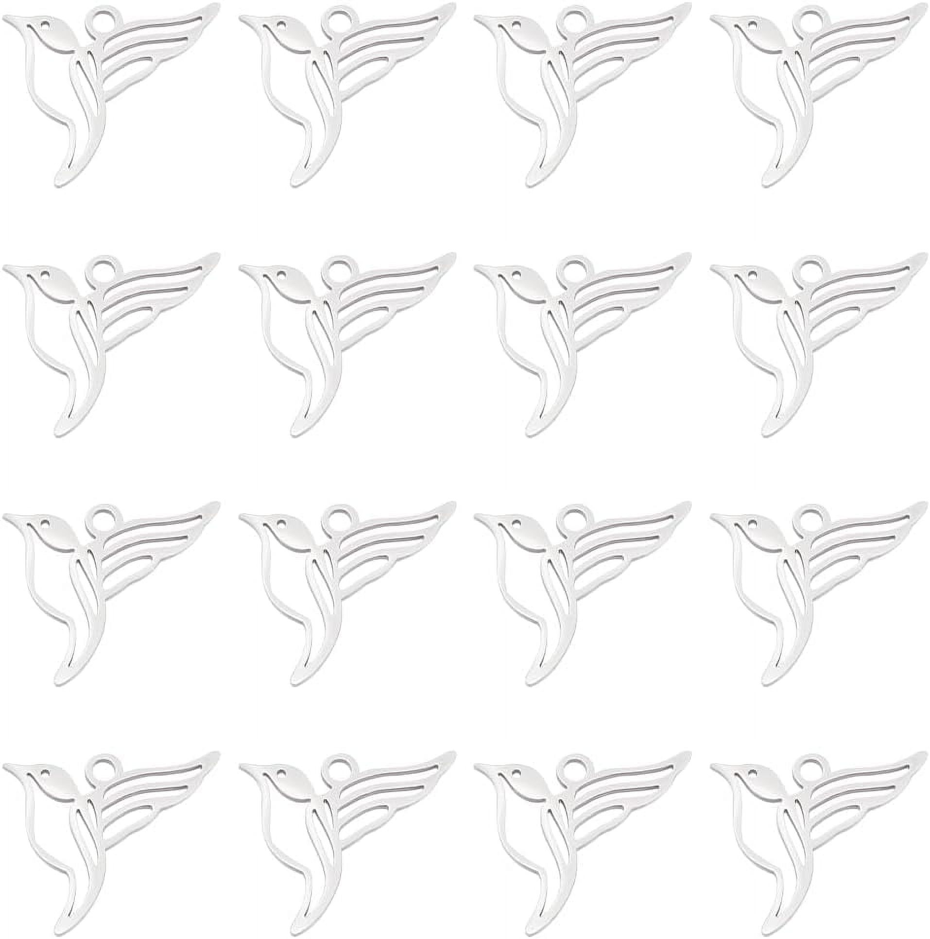 16 Pcs Hummingbird Charms Stainless Steel Charms Bird Pendants Charms ...