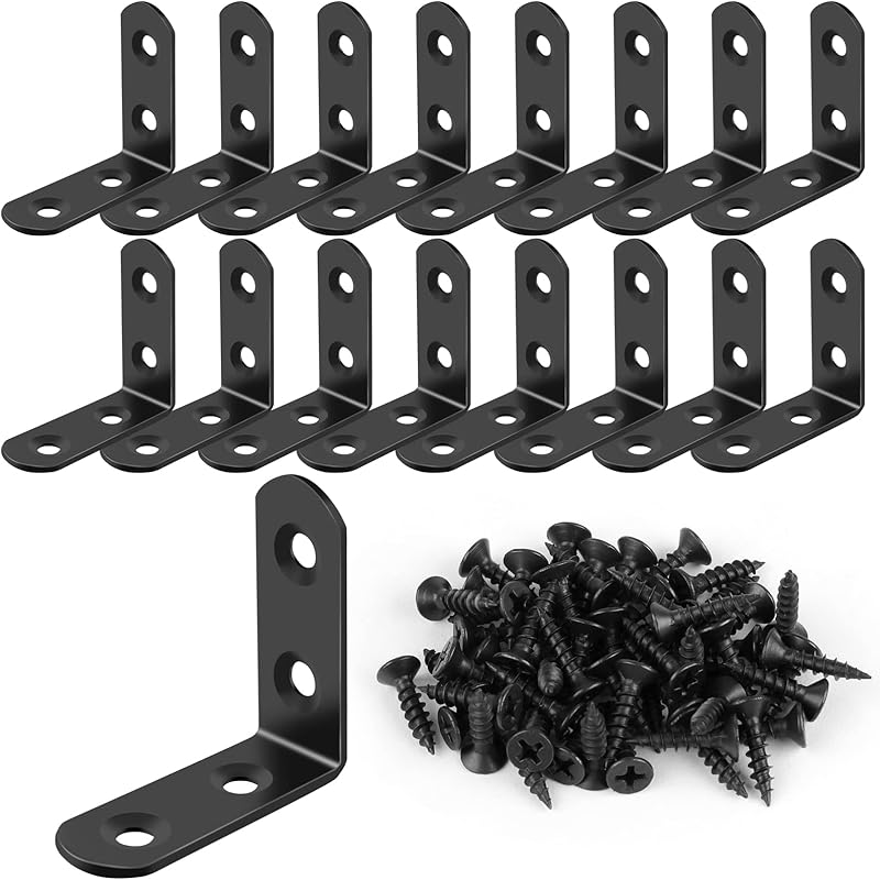 16 Pcs L Bracket Stainless Steel Corner Brace Sets, 90 Degree Right ...