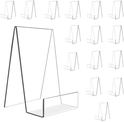 16 Pcs Large Acrylic Book Display Stand, 5.7''×4'' Display Stand with ...