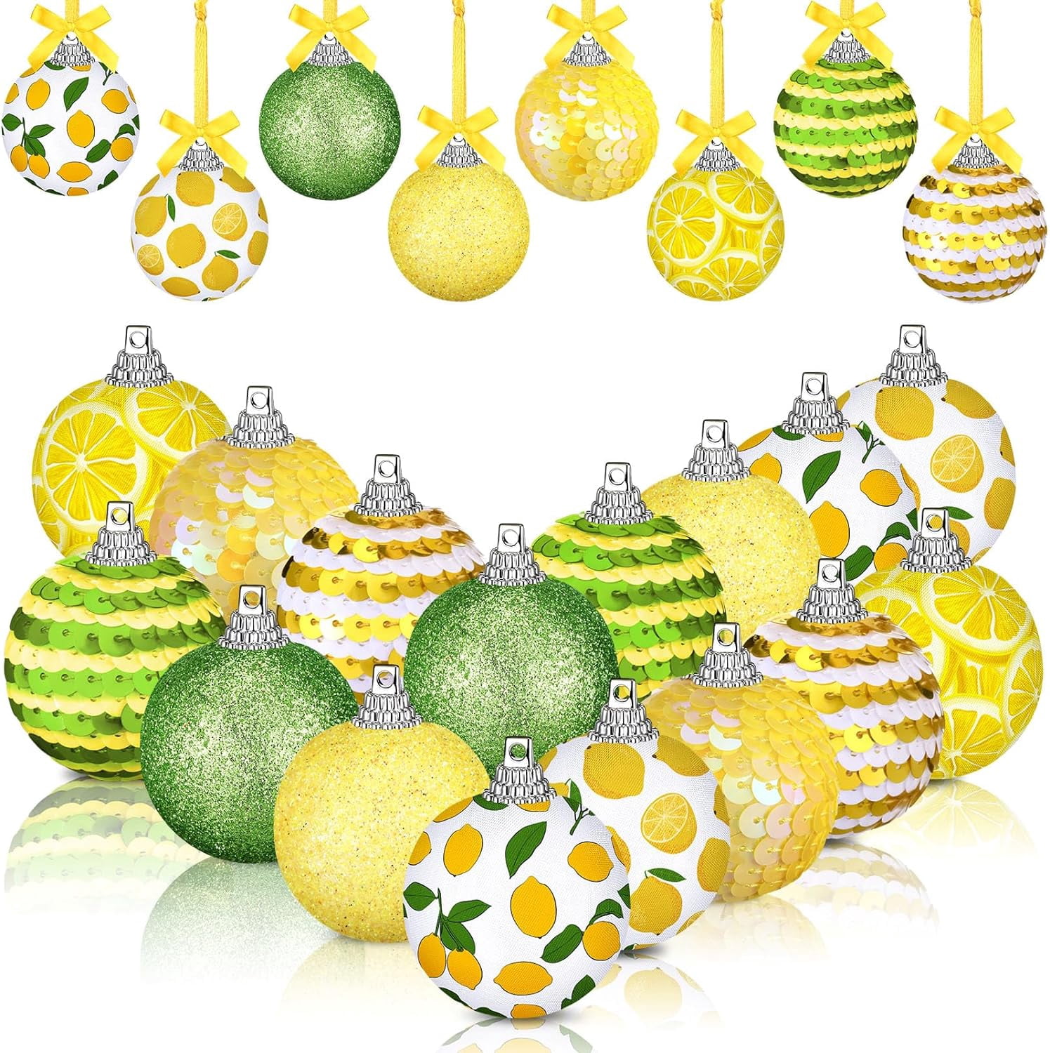 16 Pcs Lemon Summer Ornaments for Small Tree Summer Tree Ball Hanging ...