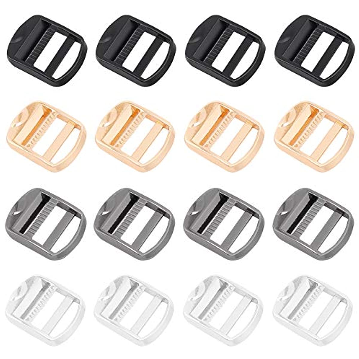 16 Pcs Lock Slider Buckle Tri Glide Adjustable Buckle Slides Webbing ...