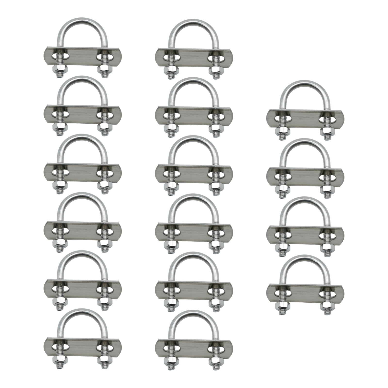 16 Pcs M6 Round U-Bolts, 25 mm x 45 mm Round Bend U-Clamp, U-Bolts with ...