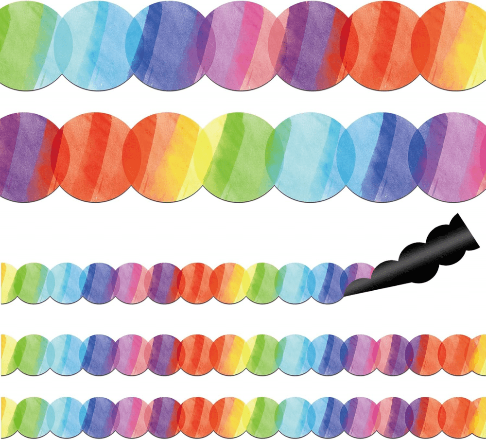 16 Pcs Magnetic Borders Colorful Circles Die Cut Magnetic Bulletin ...