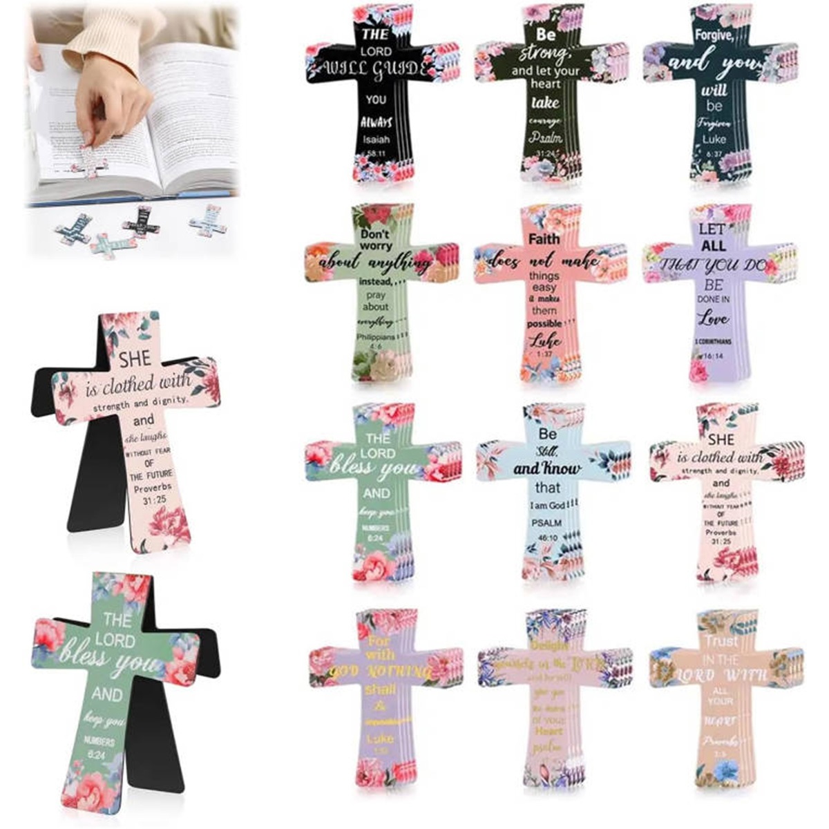 16 Pcs Magnetic Cross Bookmarks Gifts For Bible Study Readers Teachers ...