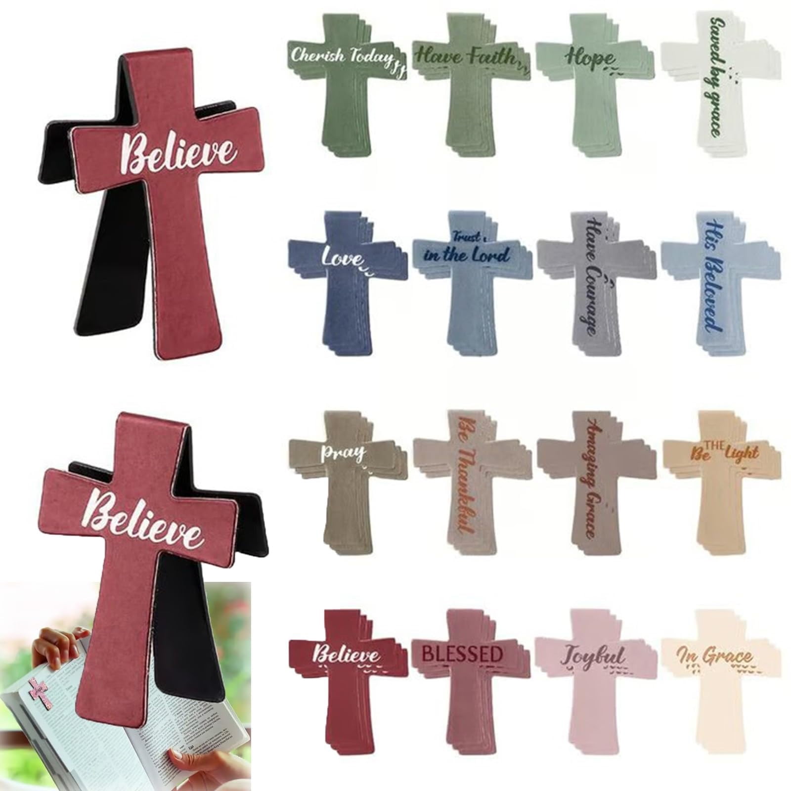 16 Pcs Magnetic Cross Bookmarks, Religious Bible Bookmarks Magnetic ...