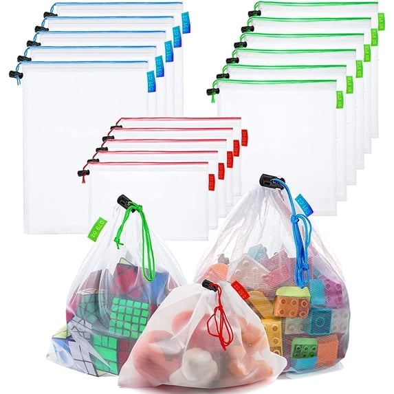 16 Pcs Mesh Small Toy Bags for Storage, 3 Sizes Reusable Mesh ...