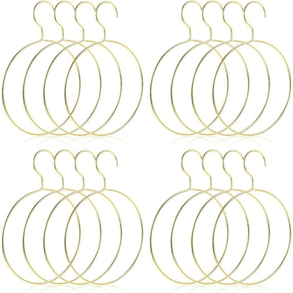 16 Pcs Metal Circle Hanger, Belt Scarf Ring Hanger, No Snag Closet ...