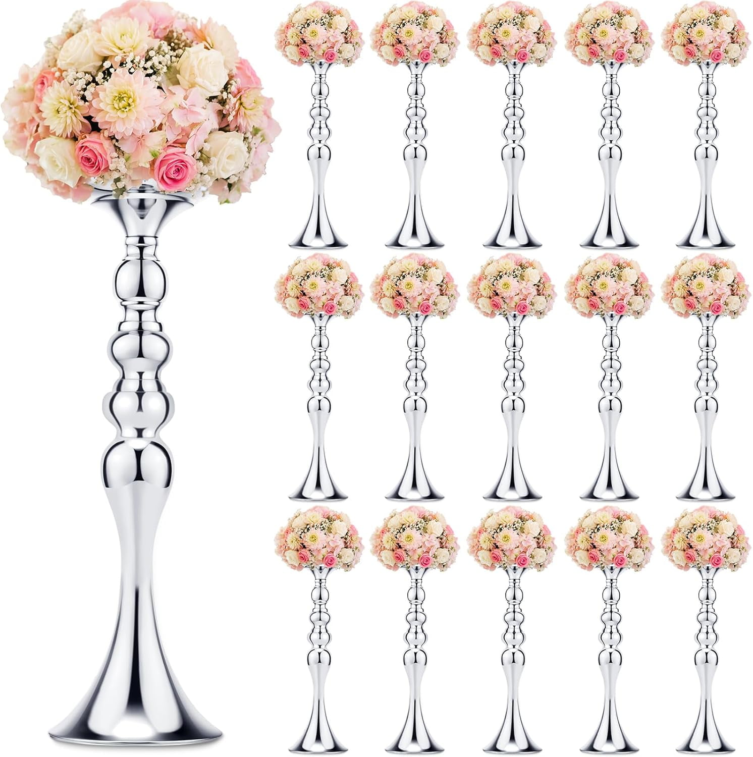16 Pcs Metal Flower Arrangements Stand Metal Wedding Centerpiece Stand ...