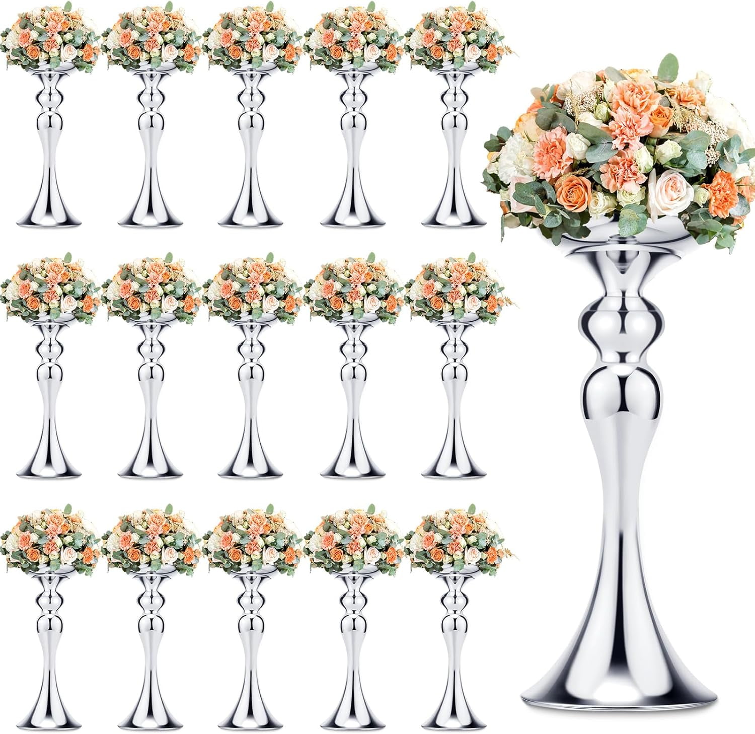 16 Pcs Metal Flower Arrangements Stand Metal Wedding Flower Centerpiece ...