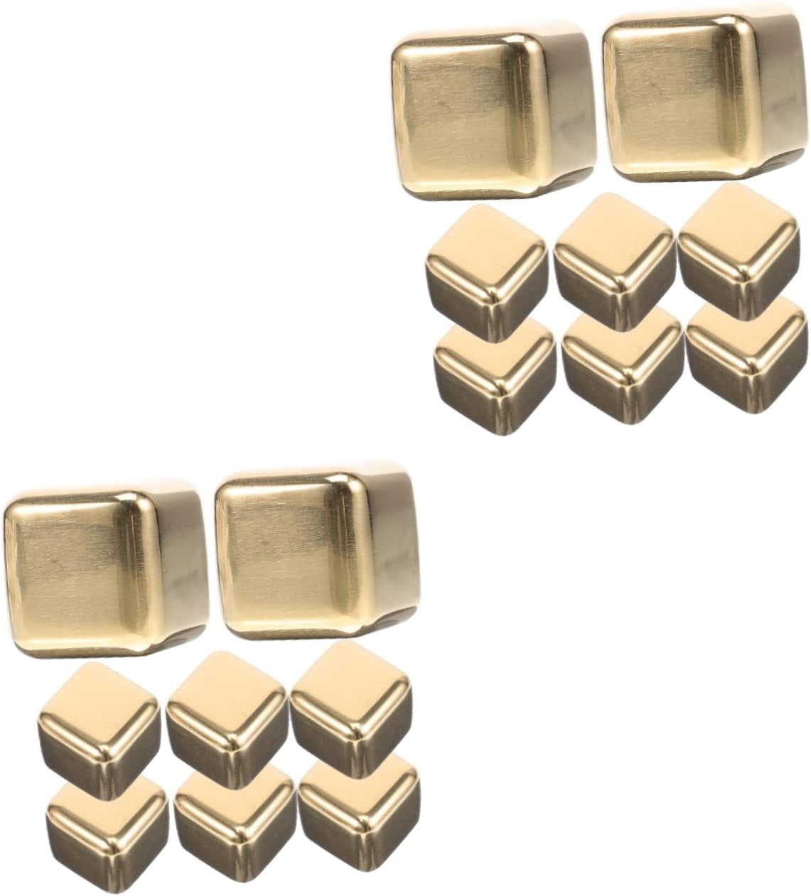 16 Pcs Metal Ice Cubes Stainless Steel Ice Cubes Drinkware Set Gold ...