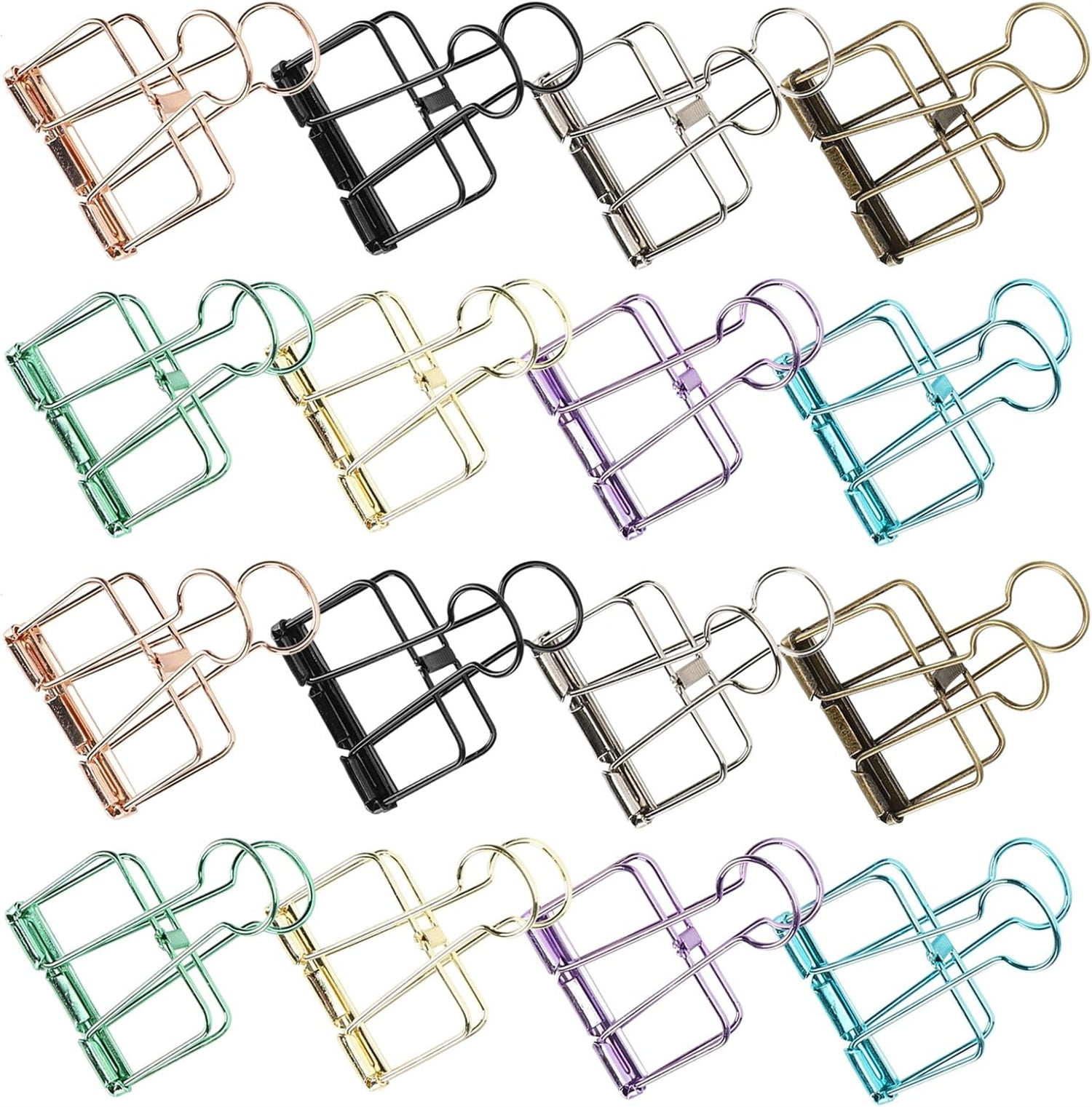 16 Pcs Metal Wire Binder Clip,Topboutique Hollow Out Long Tail Wire ...