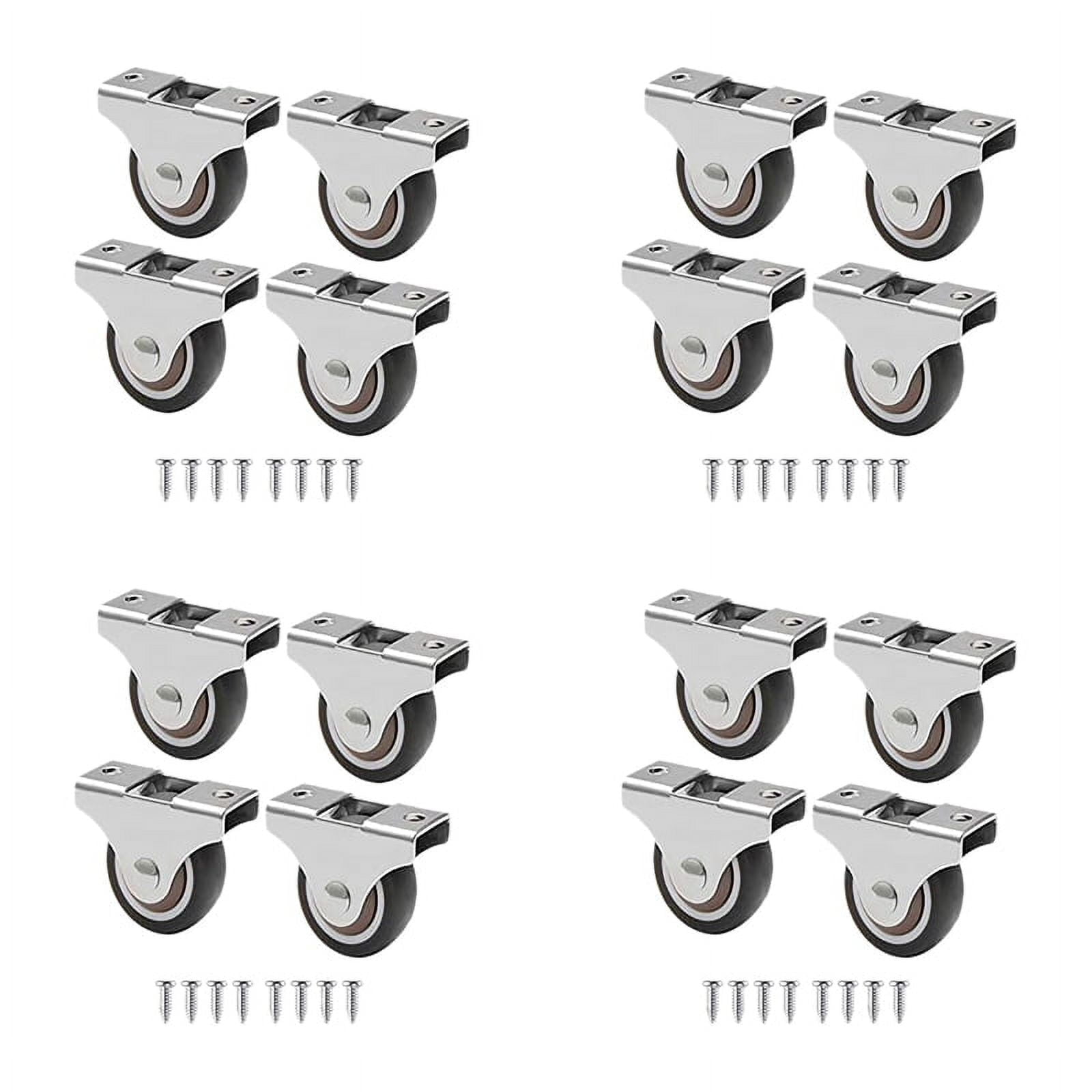 16 Pcs Mini Casters Furniture Casters Small 25mm Fixed Casters ...