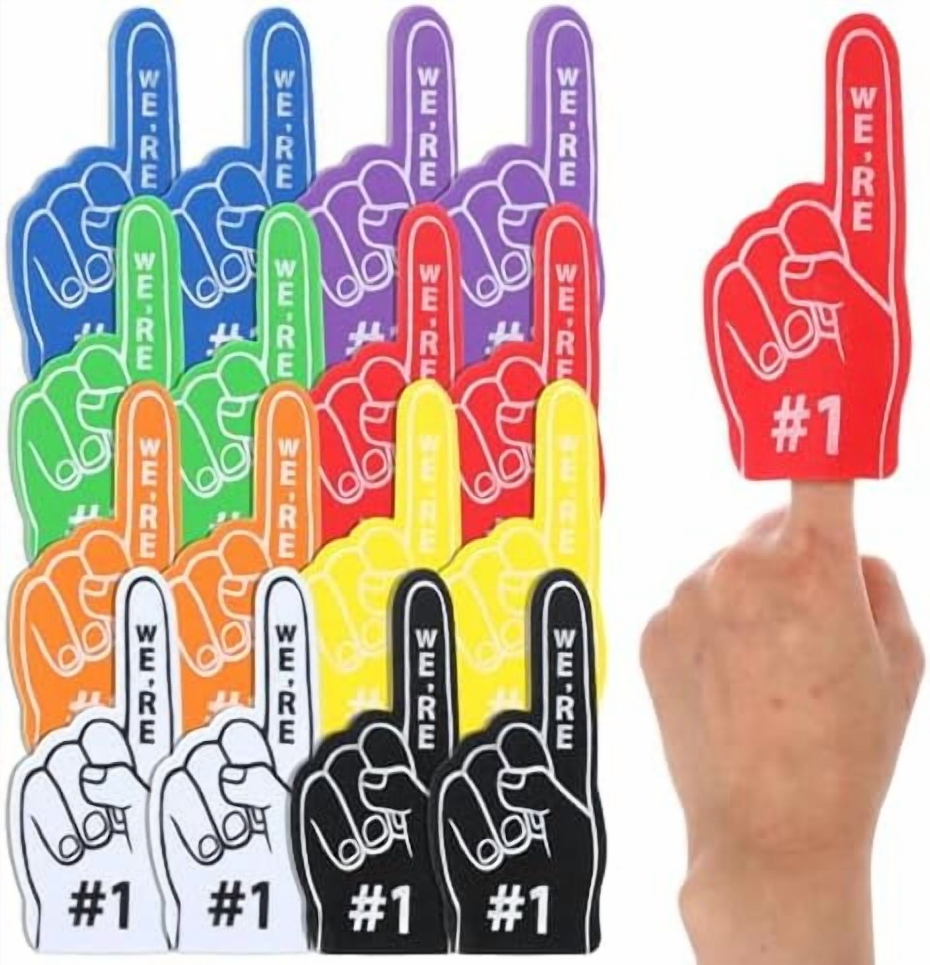 16 Pcs Mini Foam Fingers, We're #1 Fan Foam Finger, Sports Party Favors ...