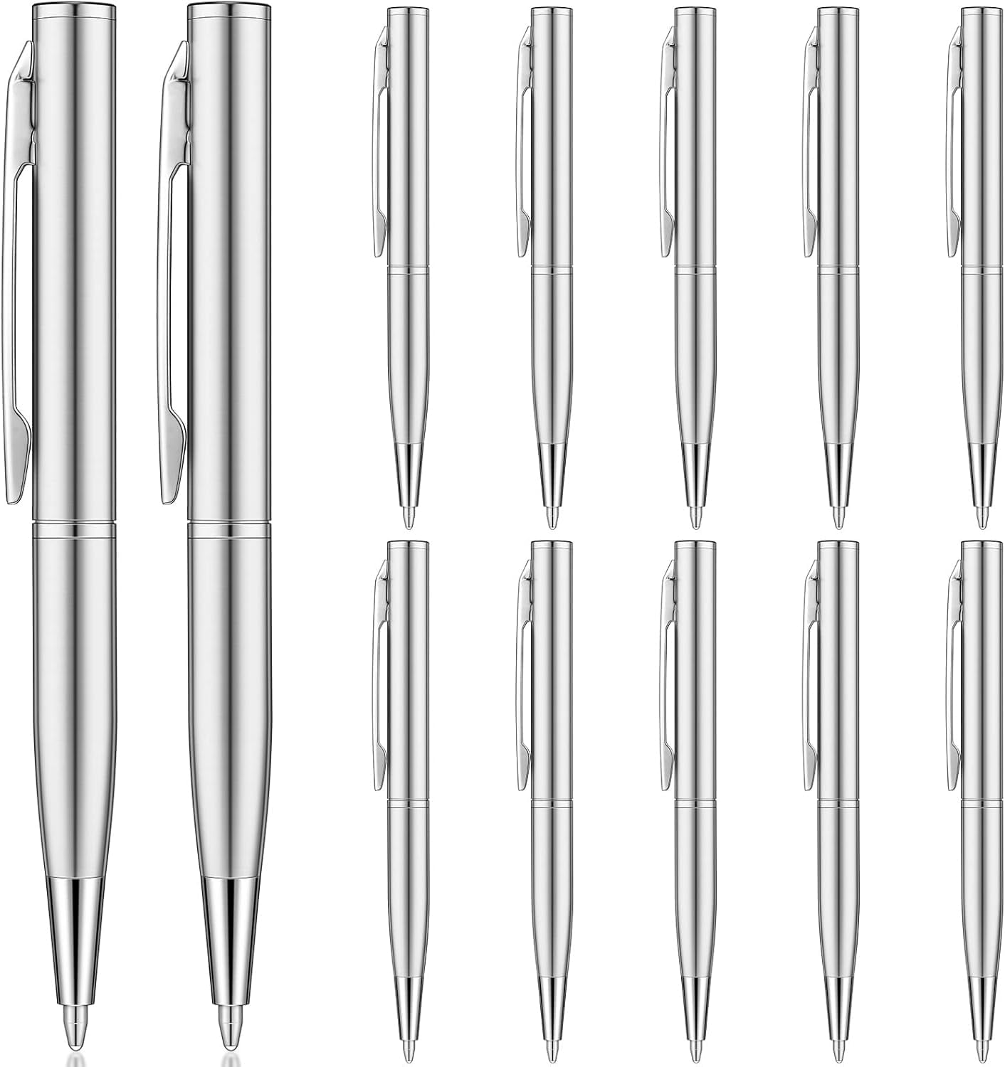 16 Pcs Mini Pens, Stainless Steel Pocket-Sized Ballpoint Pens, 3-Inch ...