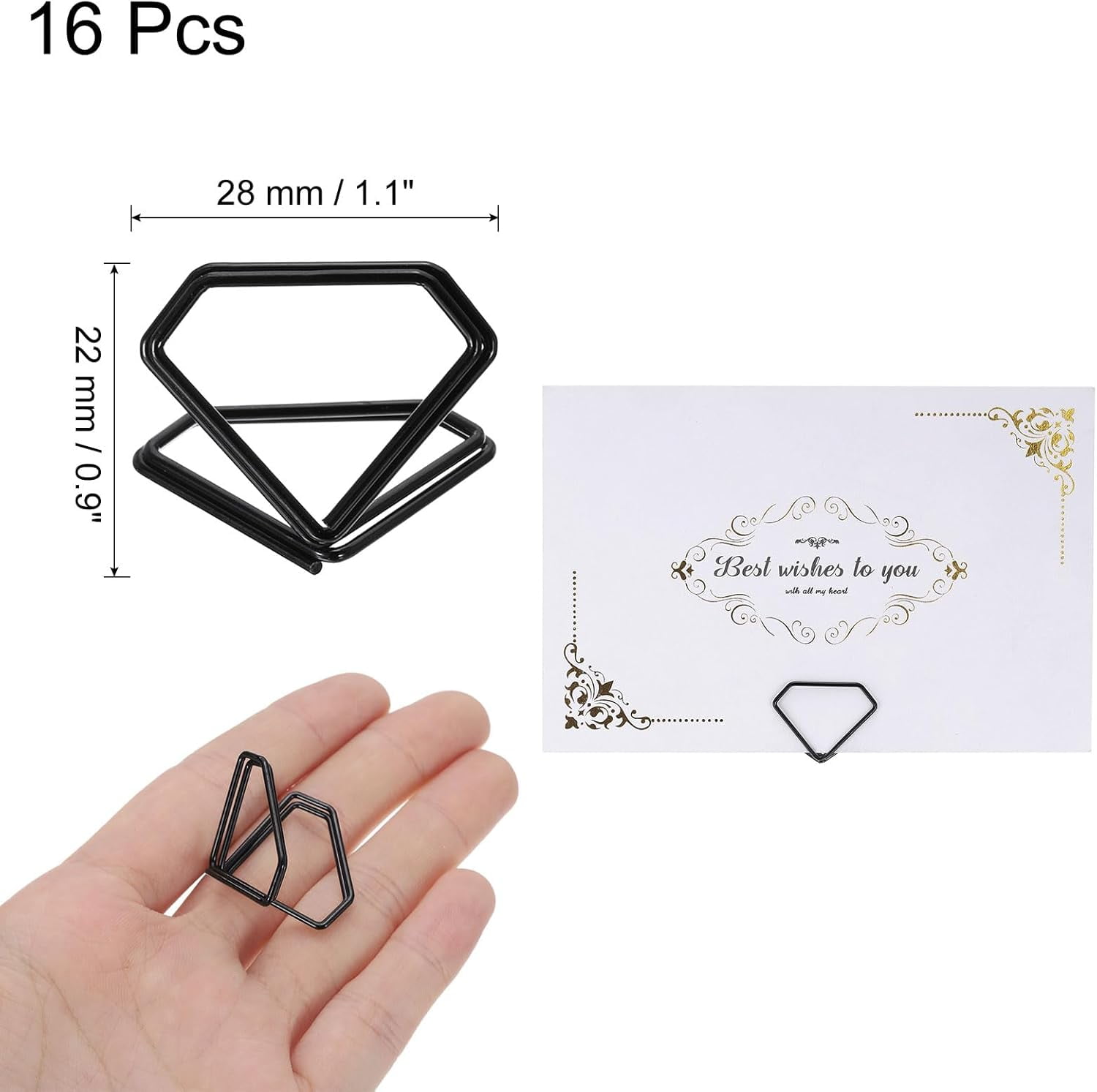 16 Pcs Mini Place Card Holders, Diamond Picture Holders for Tables ...